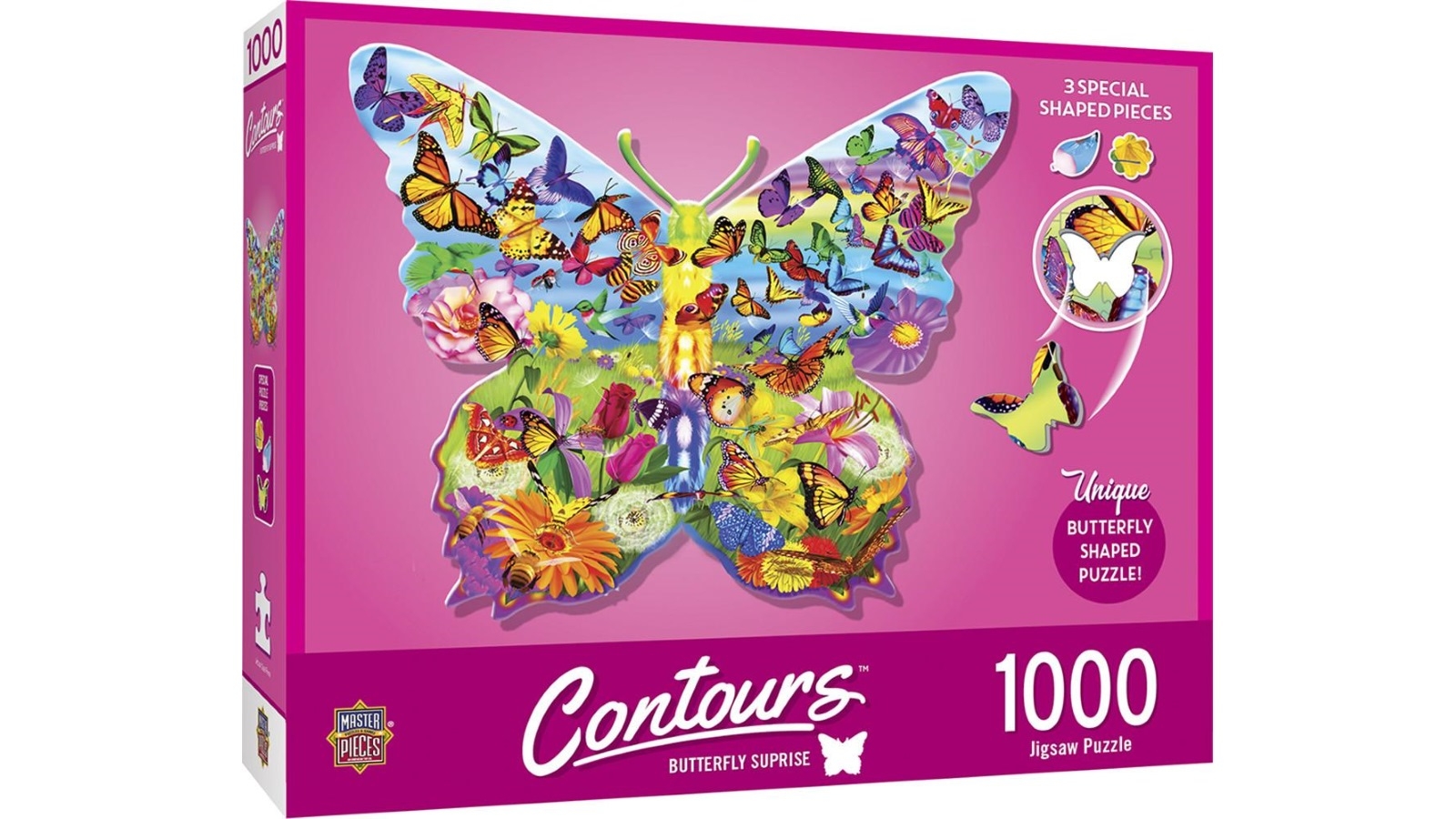 Masterpieces Puzzle Contours Shaped Butterfly 1,000 Piece Jigsaw Puzzle ...