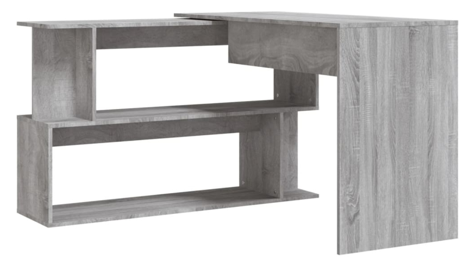 vidaXL Grey Sonoma Engineered Wood 200 x 50 x 76cm Corner Desk | Harvey ...