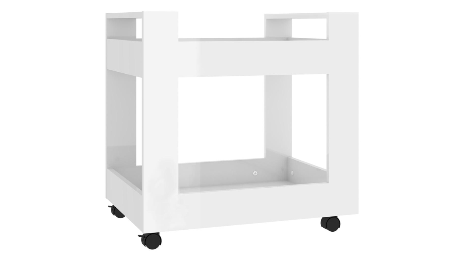 vidaXL 60 x 45 x 60cm Desk Trolley - High Gloss White | Harvey Norman