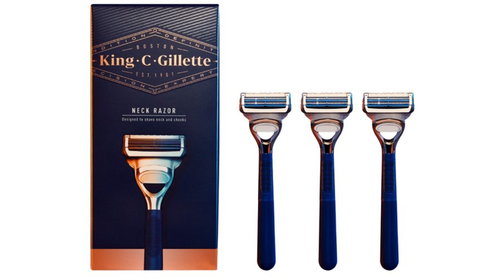 King C. Gillette Neck and Cheeks Razor 3 Pack | Harvey Norman