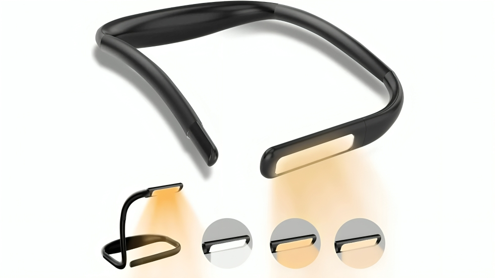 Vikus 3 Colors Rechargeable LED Neck Reading Light Stepless Brightness ...