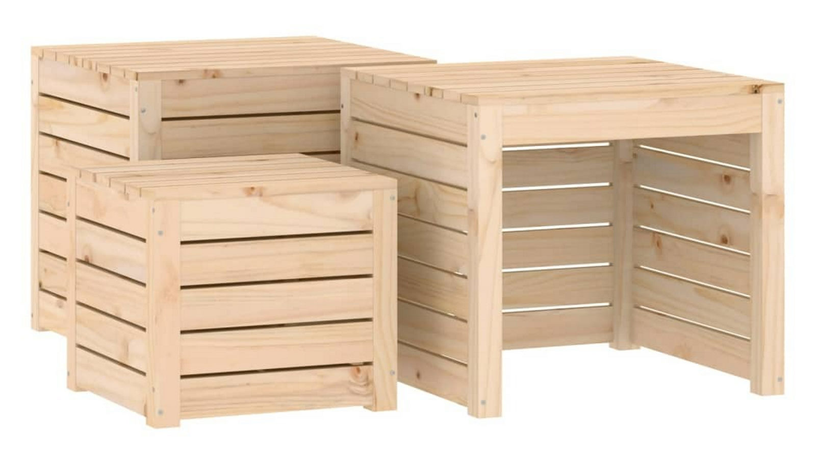 vidaXL 3 Piece Solid Wood Pine Garden Box Set | Harvey Norman