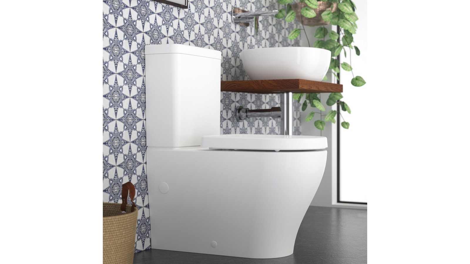 Caroma Luna Back to Wall Toilet Suite - Back Entry | Harvey Norman