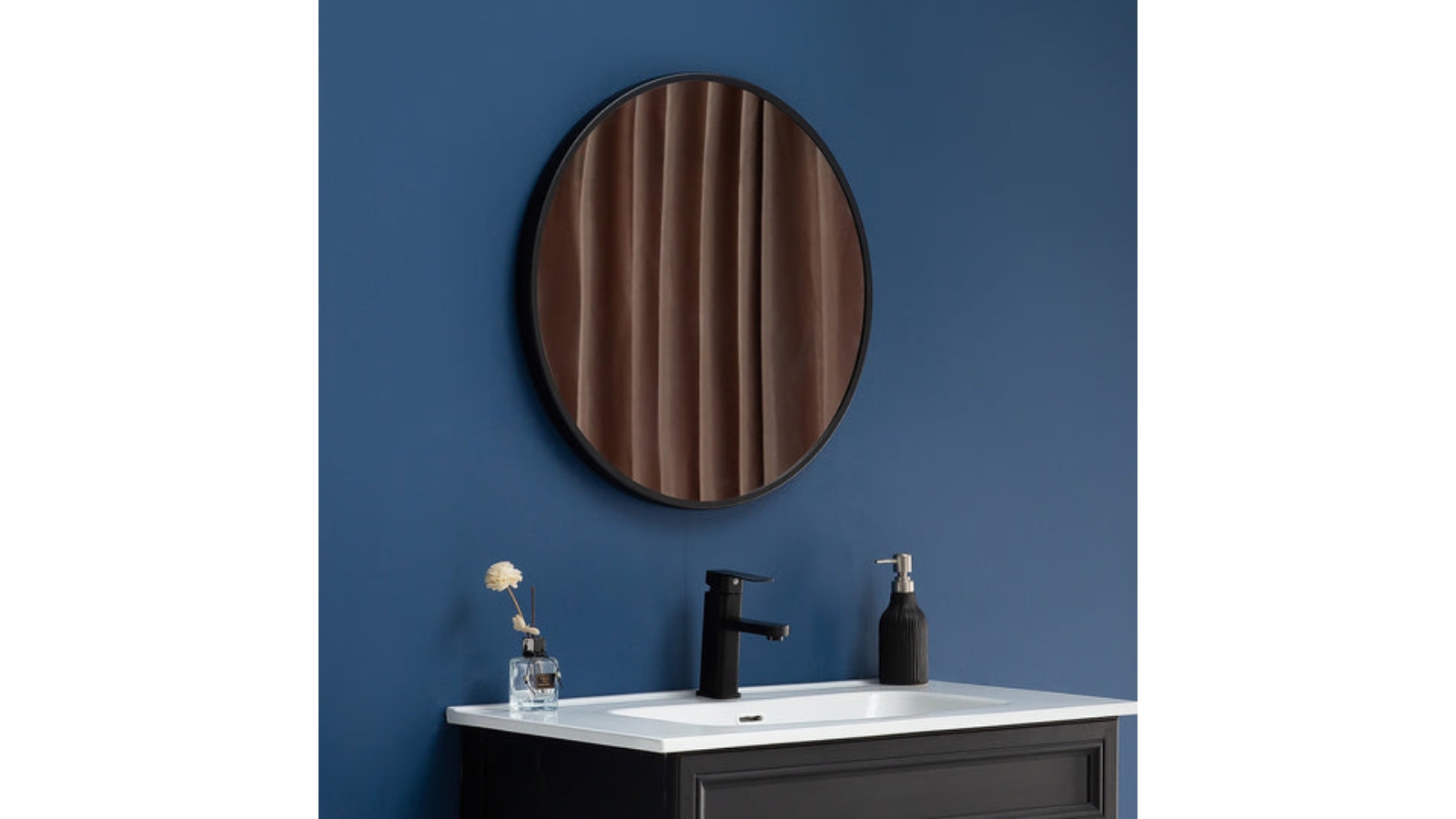 Serrano Round Wall Mirror by Della Francesca - 80cm | Harvey Norman