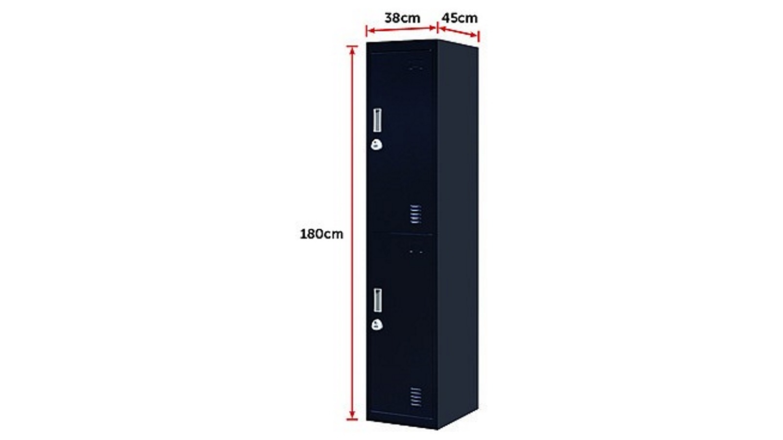 Serrano 2-Door Vertical 3-Digit Combination Locker - Black | Harvey Norman