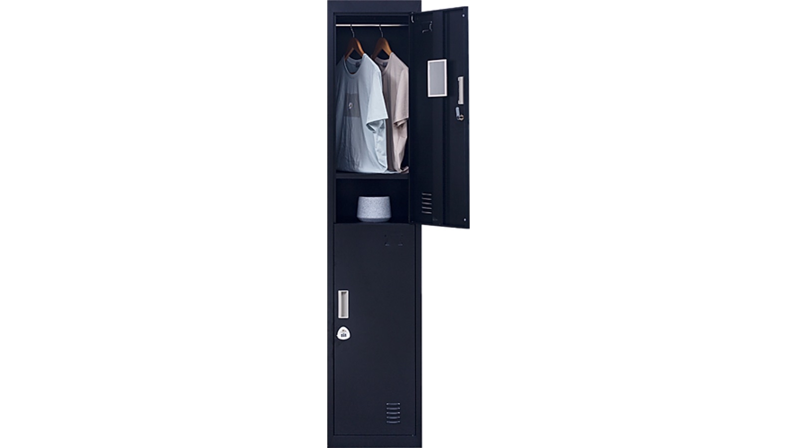 Serrano 2-Door Vertical 3-Digit Combination Locker - Black | Harvey Norman