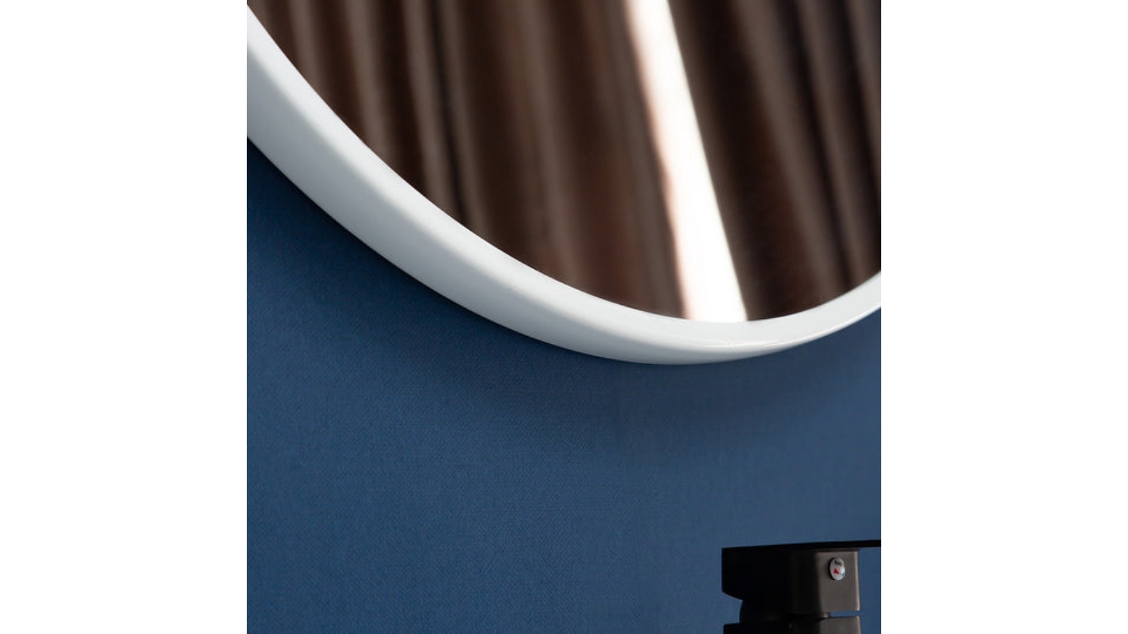Serrano White Round Wall Mirror by Della Francesca - 90cm | Harvey Norman