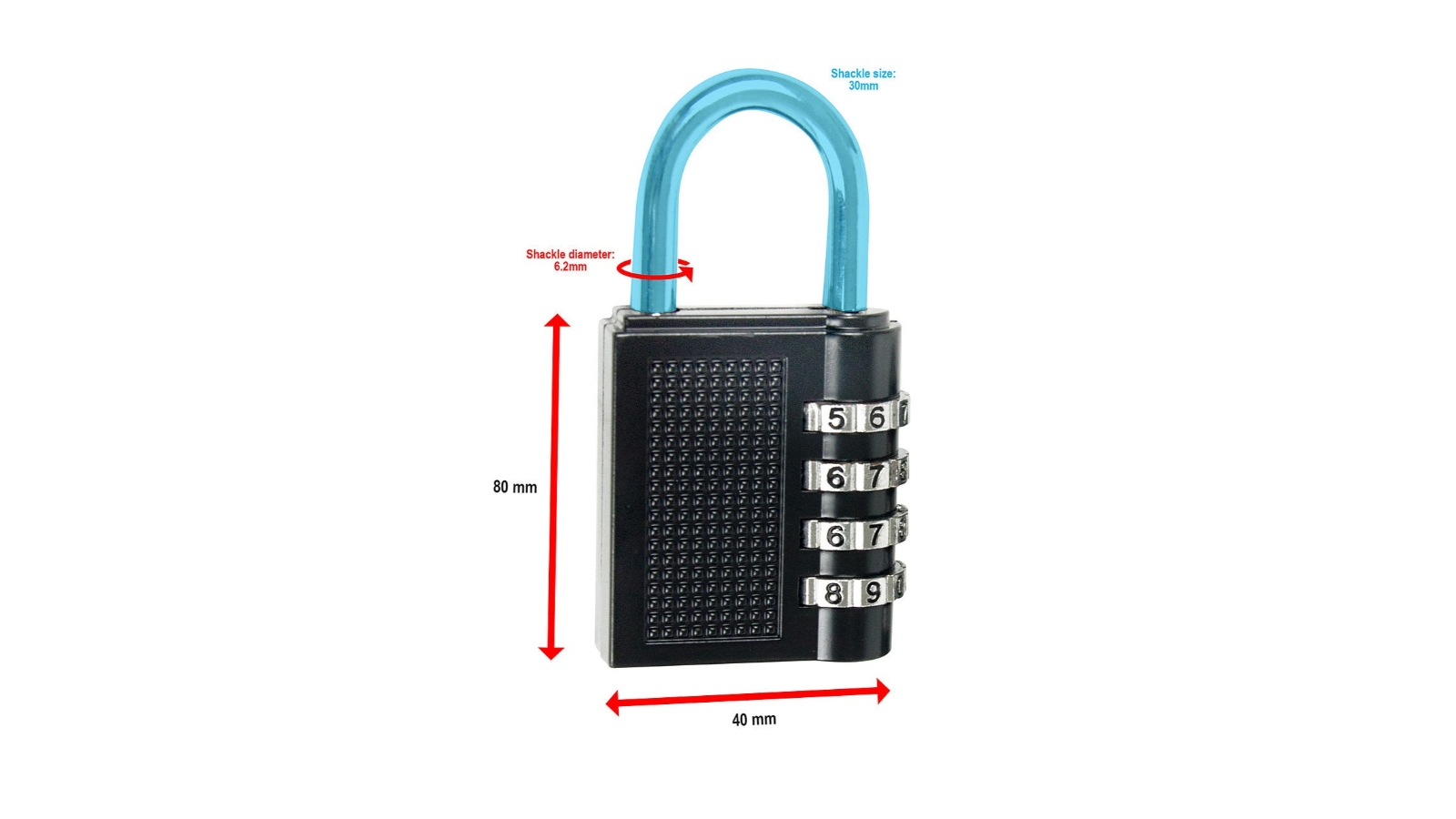 Serrano 2 Piece Combination Padlock 4-Digit Outdoor Weatherproof ...