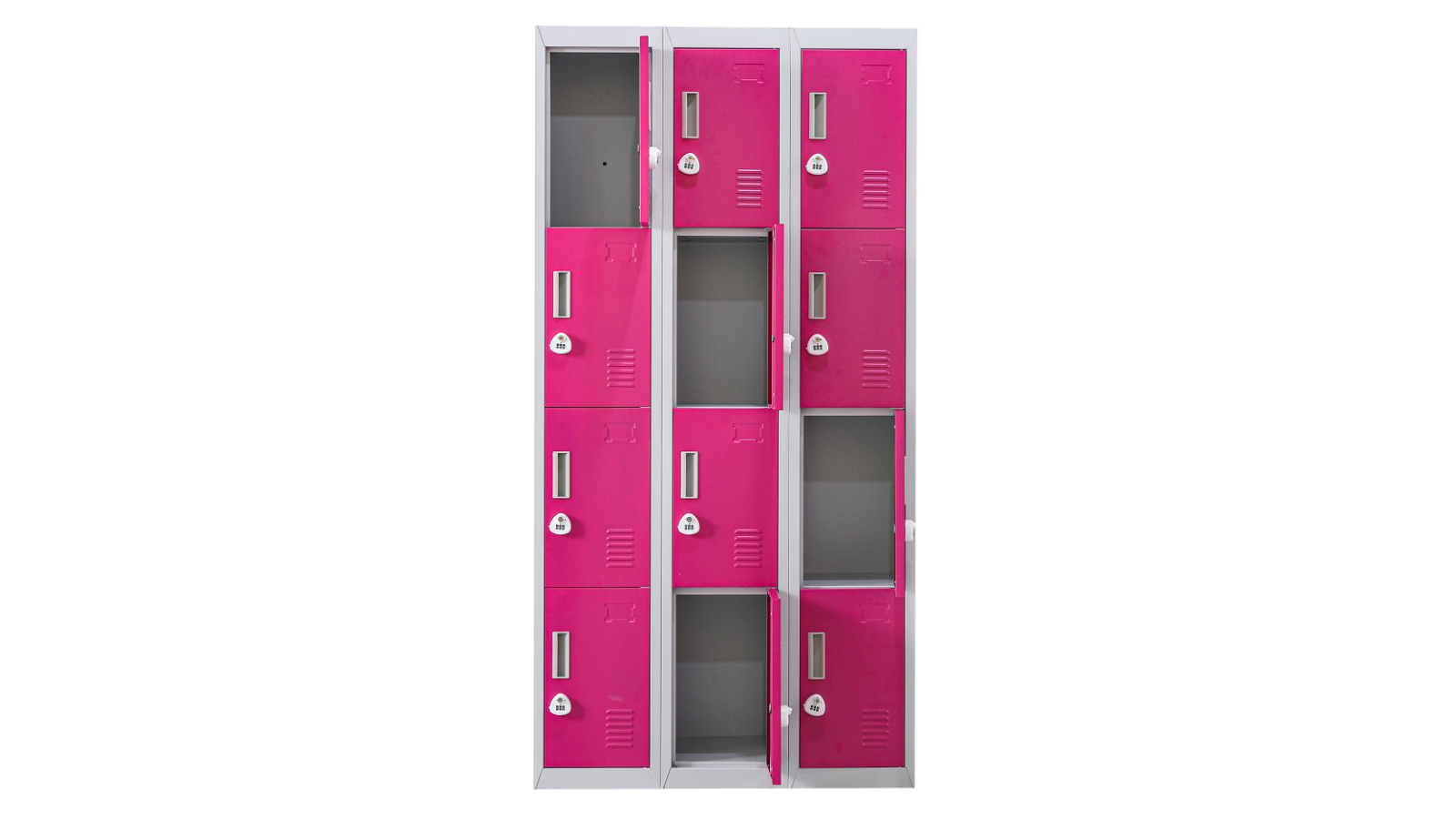 Serrano 12-Door 3 Digit Combination Locker - Grey/Pink | Harvey Norman