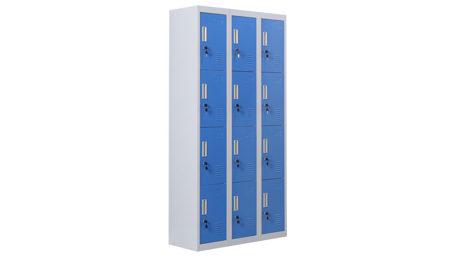 Serrano 12-Door Standard Locker with Key - Grey/Blue | Harvey Norman