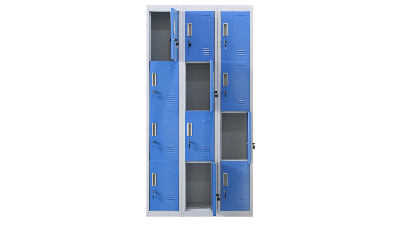 Serrano 12-Door Standard Locker with Key - Grey/Blue | Harvey Norman