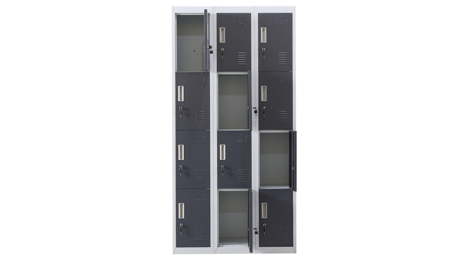 Serrano 12-Door Standard Locker with Key - Grey/Charcoal | Harvey Norman