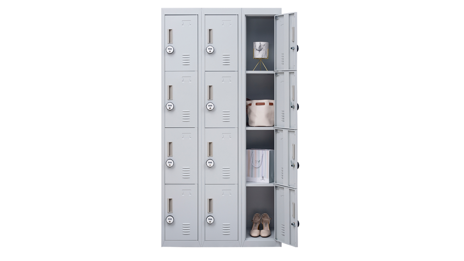 Serrano 12-Door 4 Digit Combination Locker - Grey | Harvey Norman