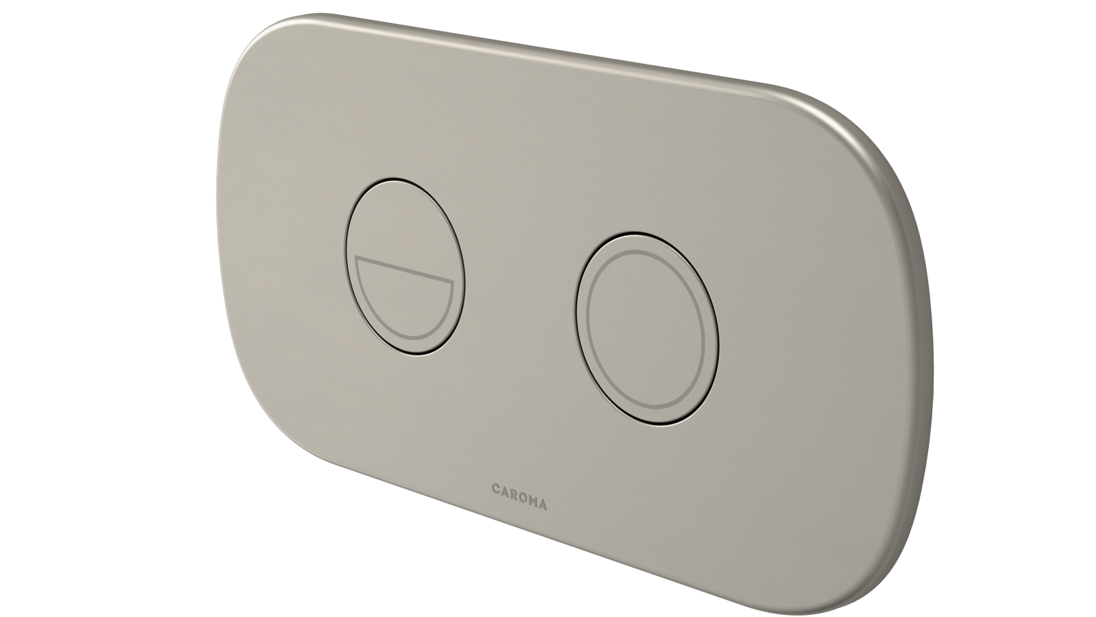 Caroma Contura II Invisi Round Flush Button - Brushed Nickel | Harvey ...