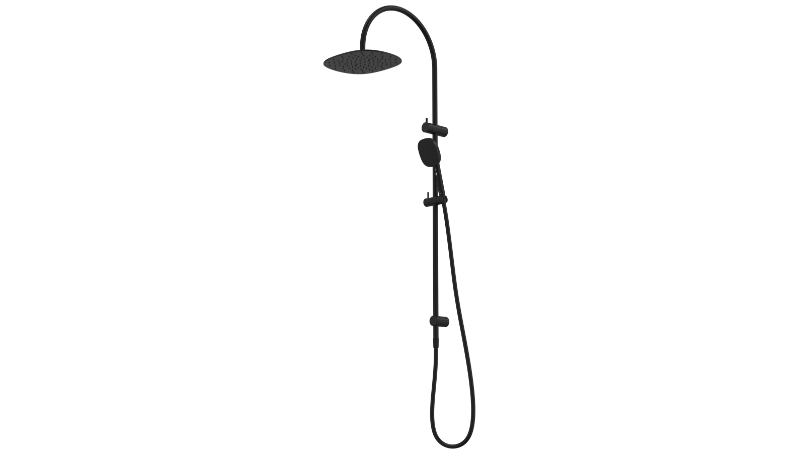 Caroma Contura II Rail Shower with Overhead - Matte Black | Harvey Norman