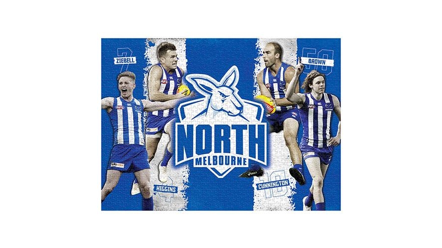 AFL Puzzle North Melbourne Kangaroos 4 Player 1,000 Piece Jigsaw Puzzle ...