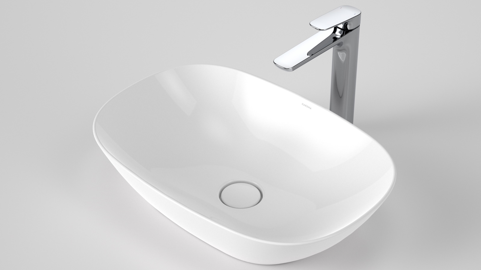 Caroma Contura II 530mm Above Counter Basin - Gloss White | Harvey Norman
