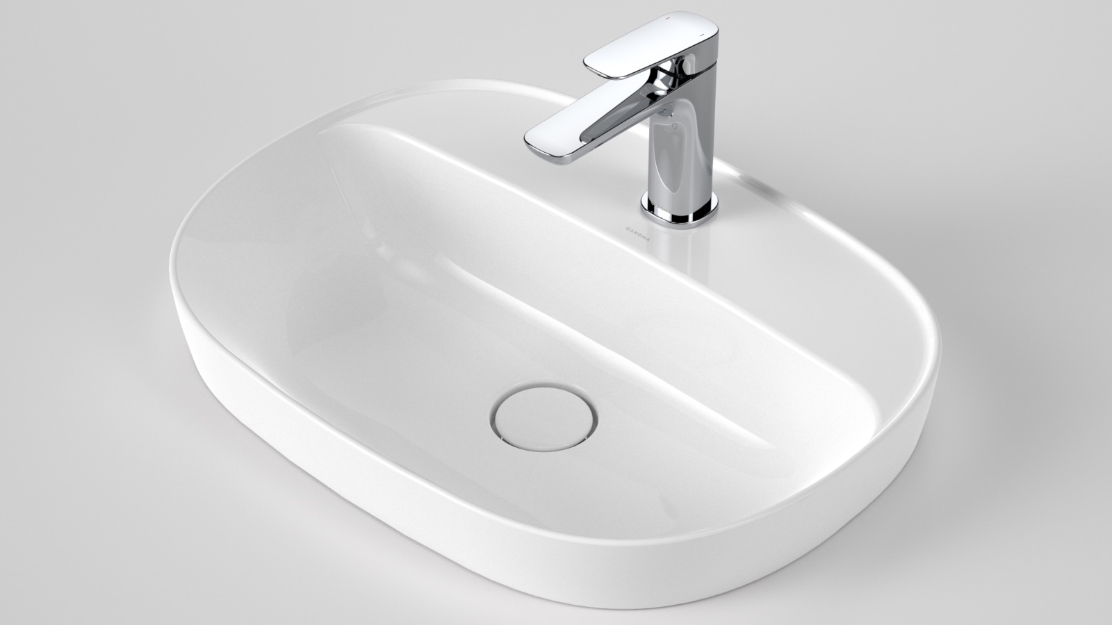 Caroma Contura II 530mm Inset Basin with Tap Landing (1 Tap Hole ...