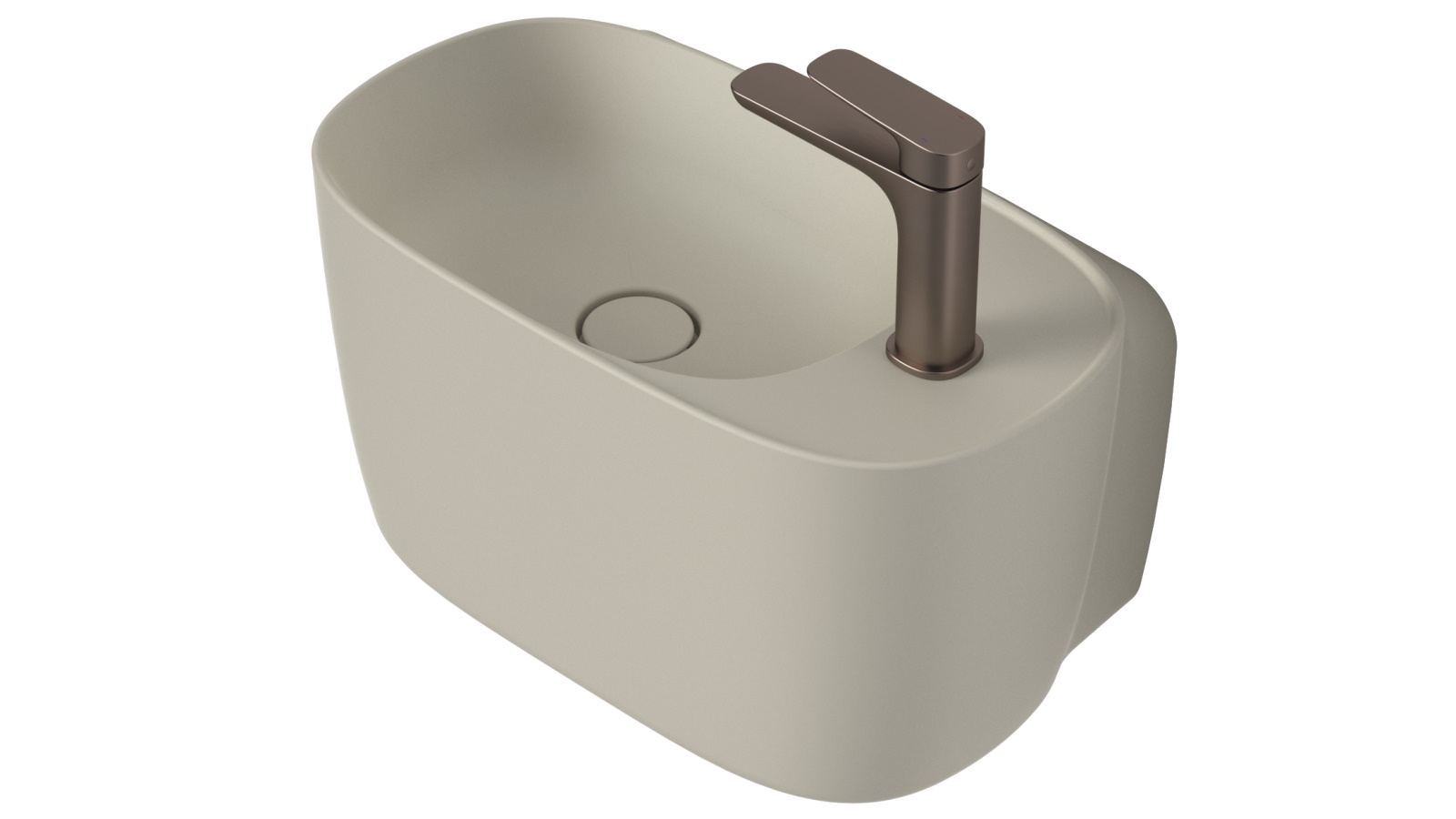 Caroma Contura II Hand Wall Basin with 1 Tap Hole - Matte Clay | Harvey ...
