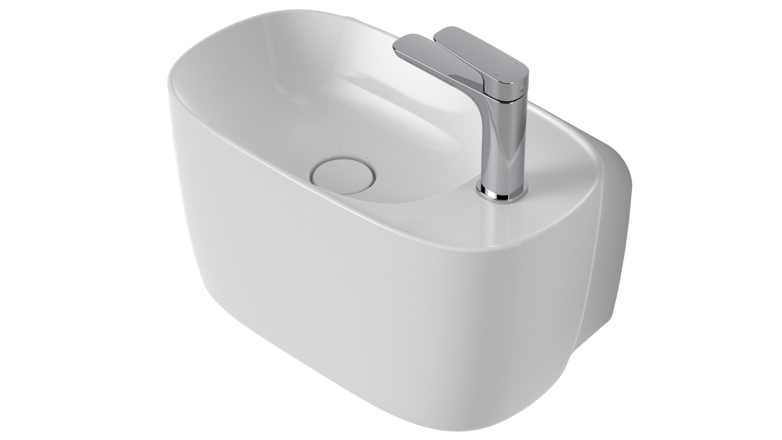 Caroma Contura II Hand Wall Basin with 1 Tap Hole - Gloss White ...