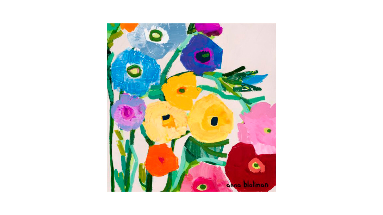 Anna Blatman 5.5 x 5.5cm Lilli Rock Margaret Vibrant Artwork Magnet ...