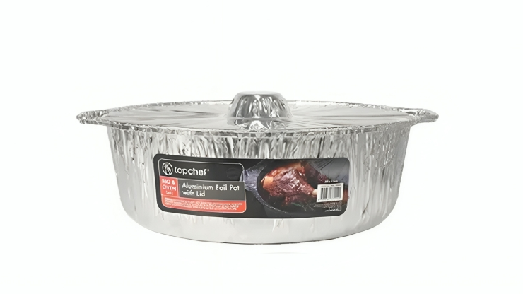 Top Chef Lightweight Oven-Safe Aluminum Foil Disposable Pot with Lid ...