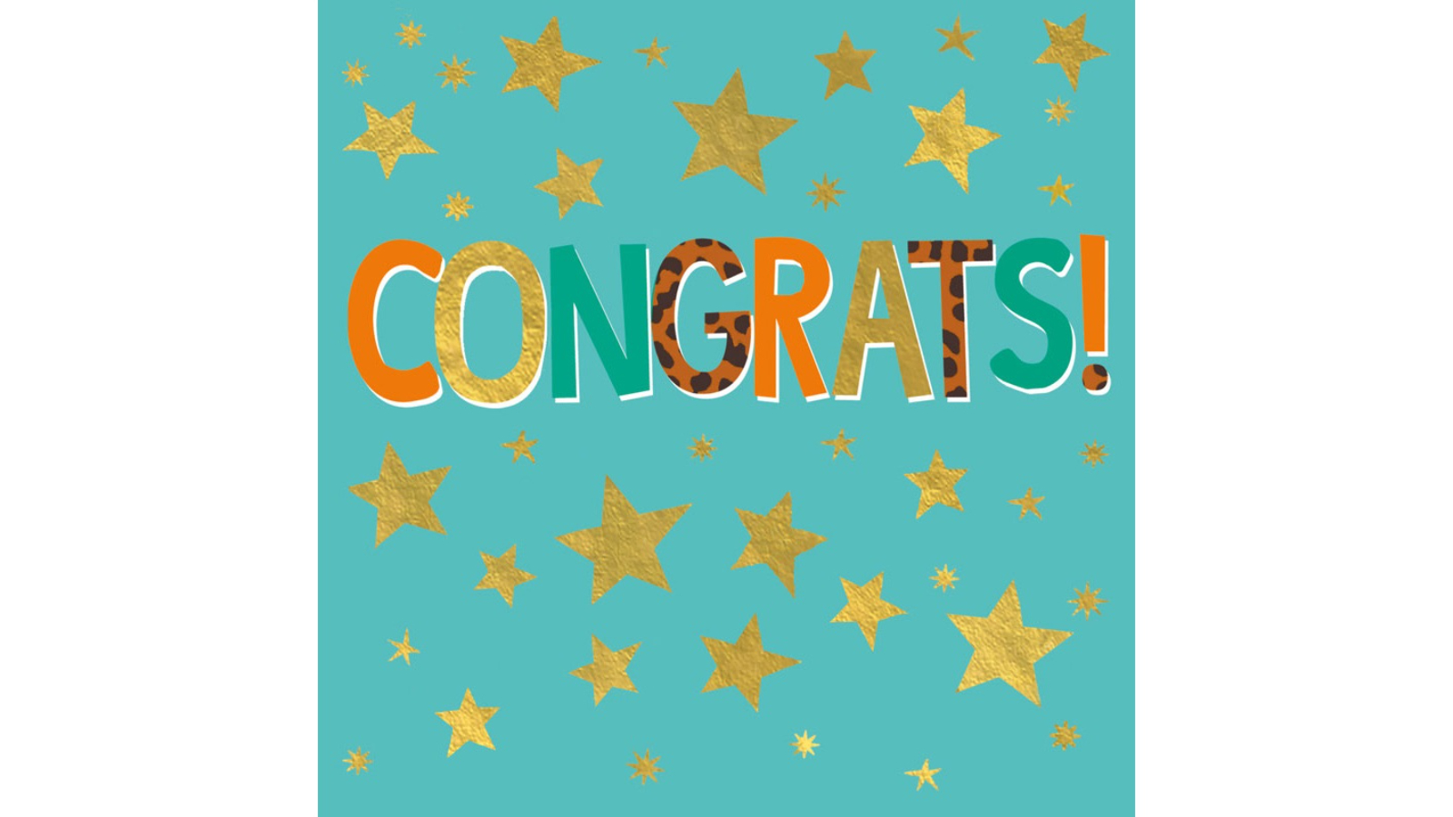 Hammond Gower Congrats Gold Stars Greeting Card | Harvey Norman