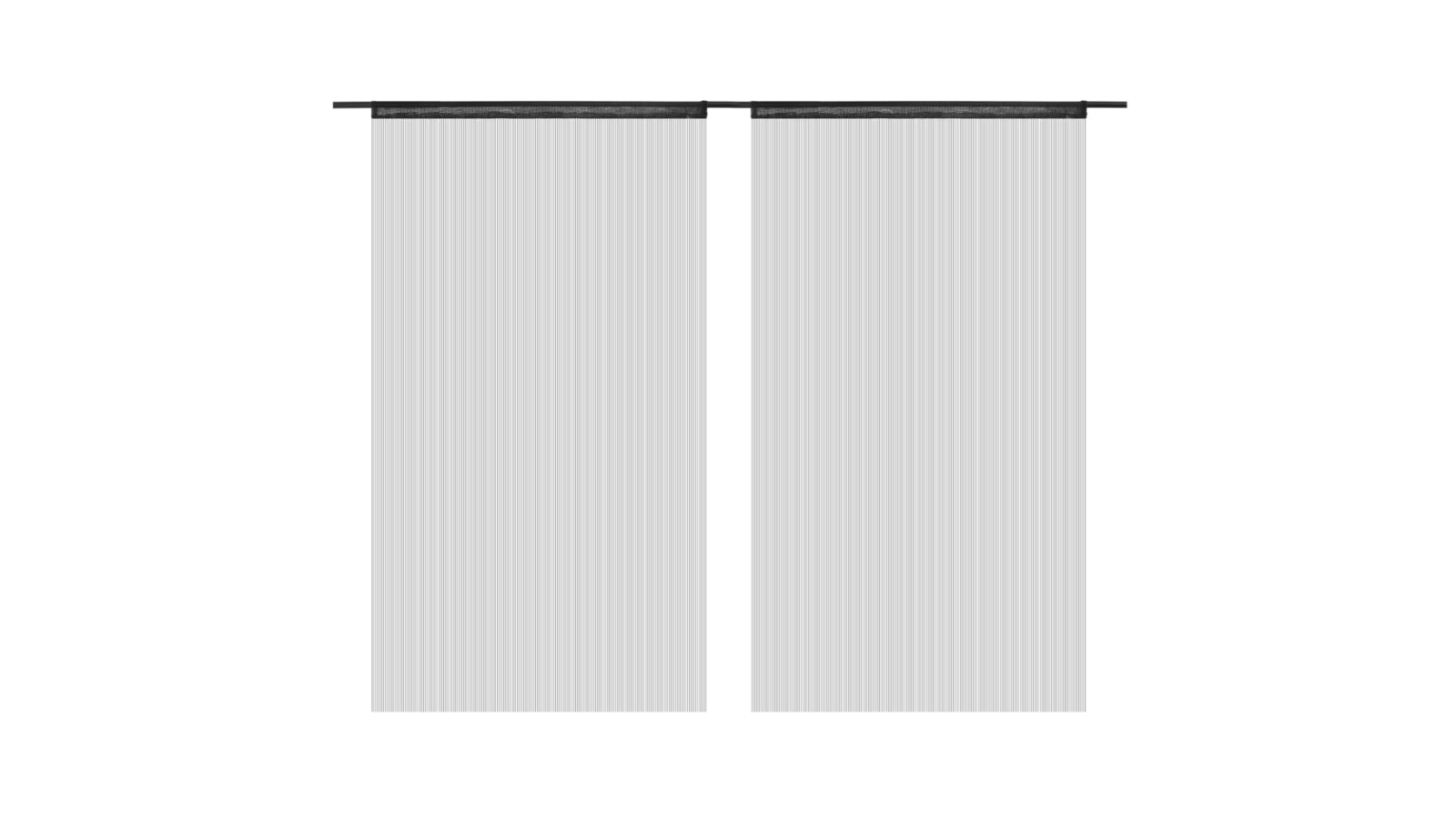 vidaXL 2 Piece Black String Curtain - 140 x 250cm | Harvey Norman
