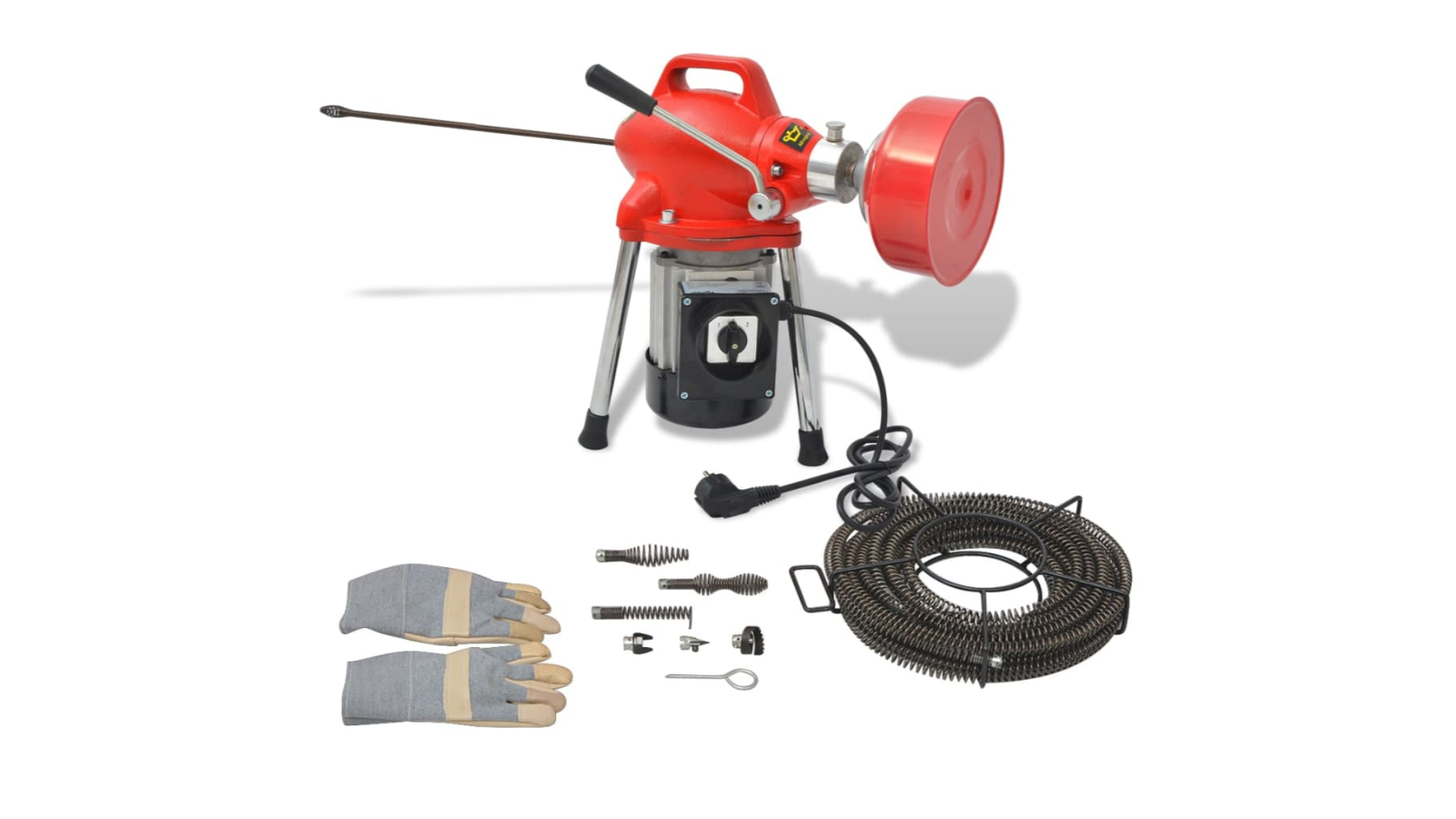 vidaXL 250 W 12.5metre x 1.6cm 4.5metre x 0.95cm Pipe Cleaning Machine ...