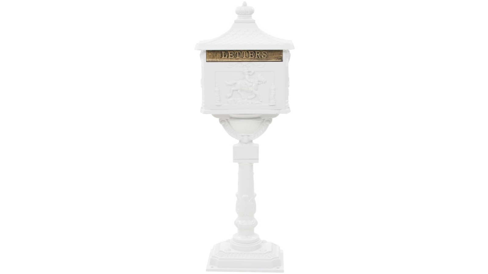 vidaXL Aluminium Vintage Style Rustproof Pedestal Letterbox - White ...