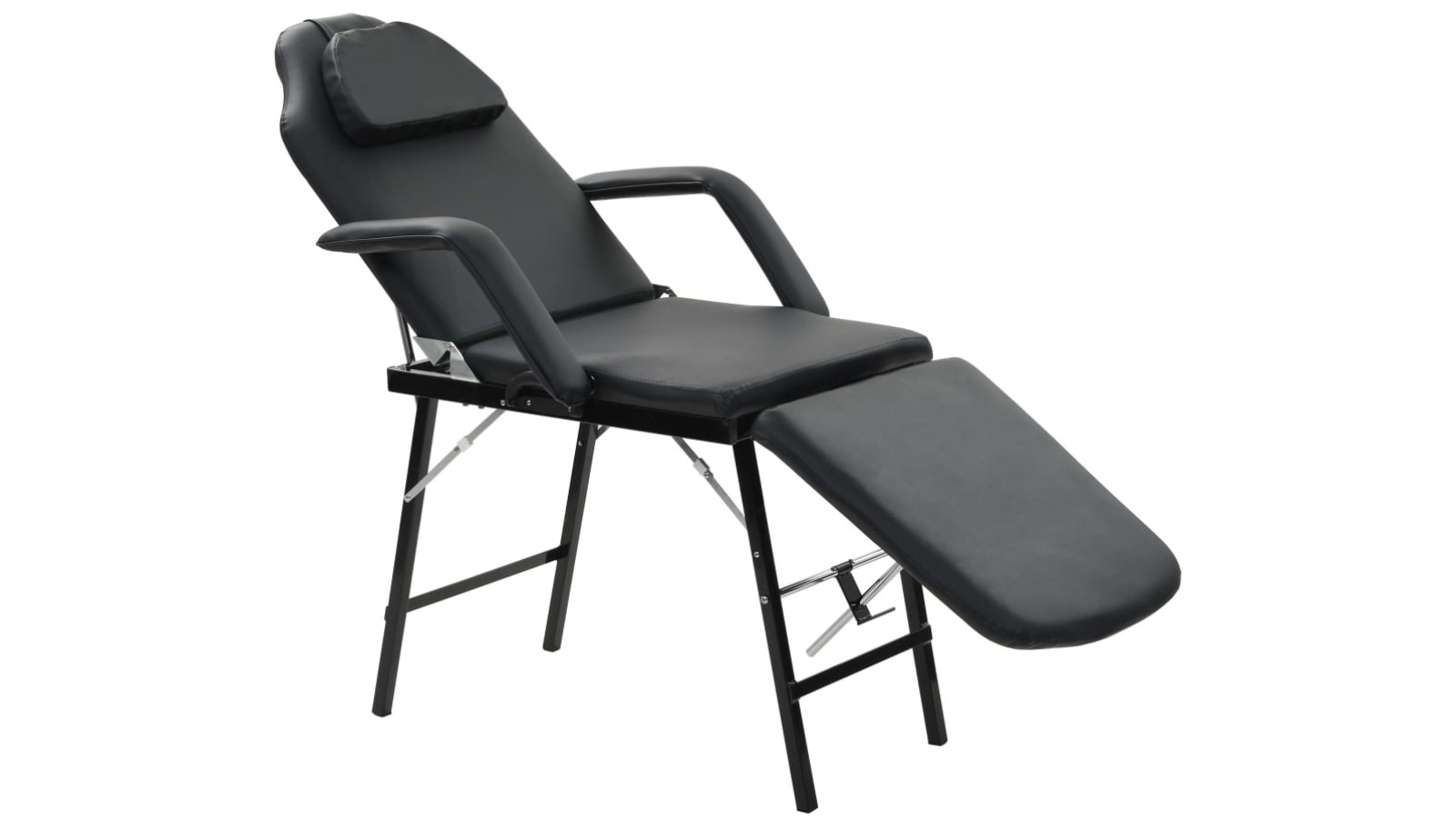 vidaXL Black Portable Facial Treatment Chair - 136.5 x 78 x 142cm ...