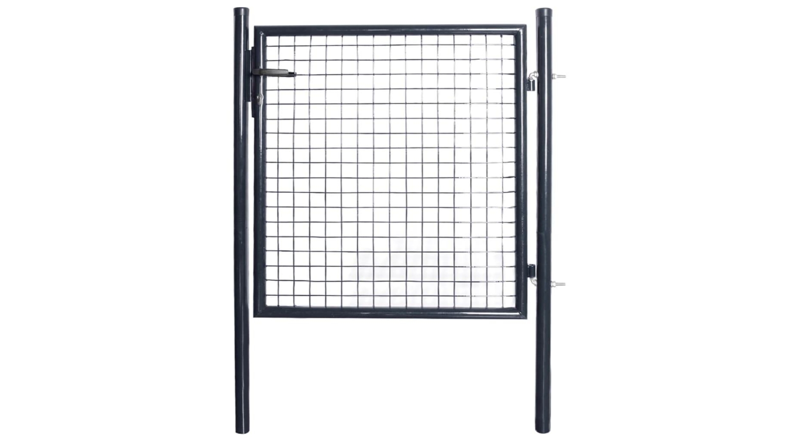 vidaXL Grey Galvanised Steel Mesh Garden Gate - 85.5 x 100cm | Harvey ...