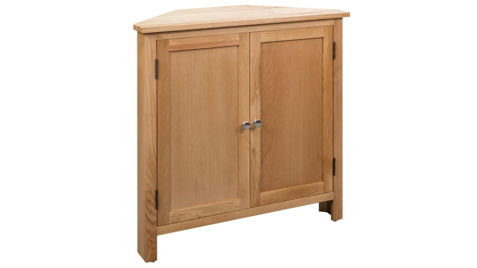 vidaXL 80x33.5x78cm Solid Oak Wood Corner Cabinet - Brown | Harvey Norman