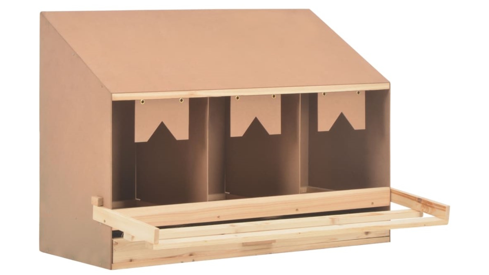 vidaXL Solid Pine Wood Chicken Laying Nest with 3 Compartments - Large ...