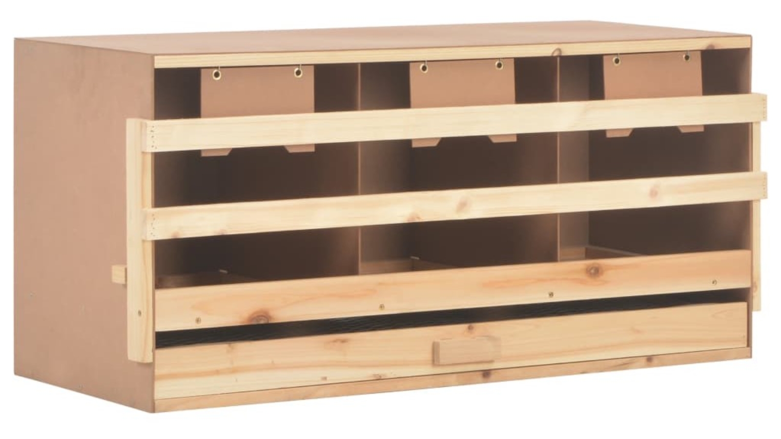 vidaXL Solid Pine Wood Chicken Laying Nest with 3 Compartments - X ...