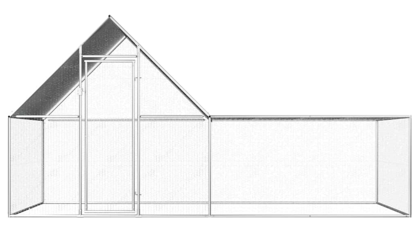 vidaXL Galvanised Steel Chicken Coop - 4 x 2 x 200cm | Harvey Norman
