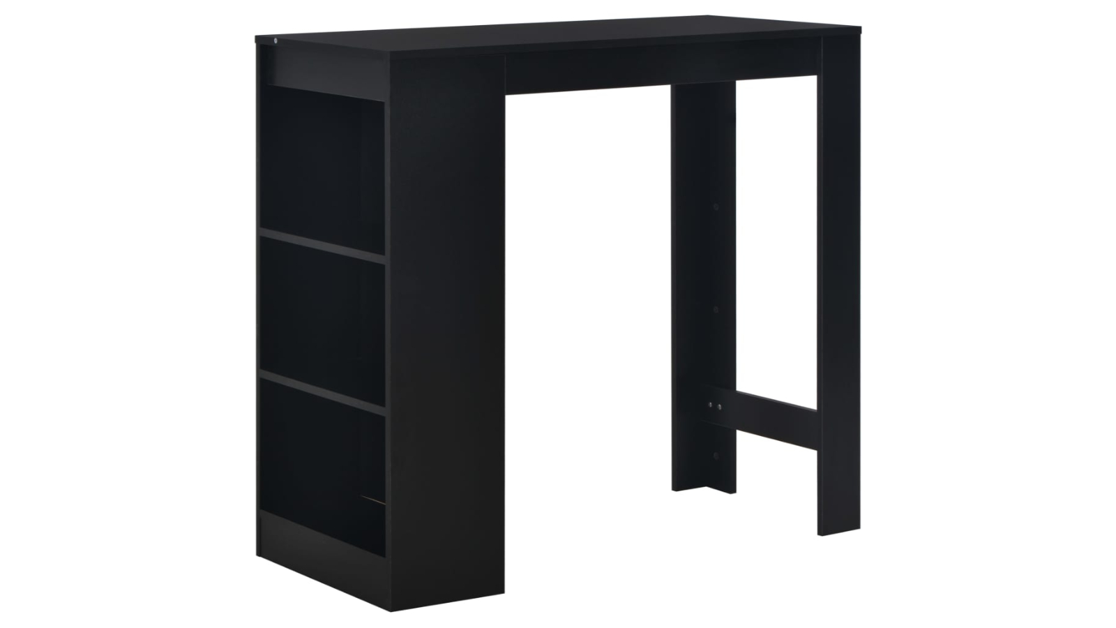 vidaXL Bar Table with Shelf - Black | Harvey Norman