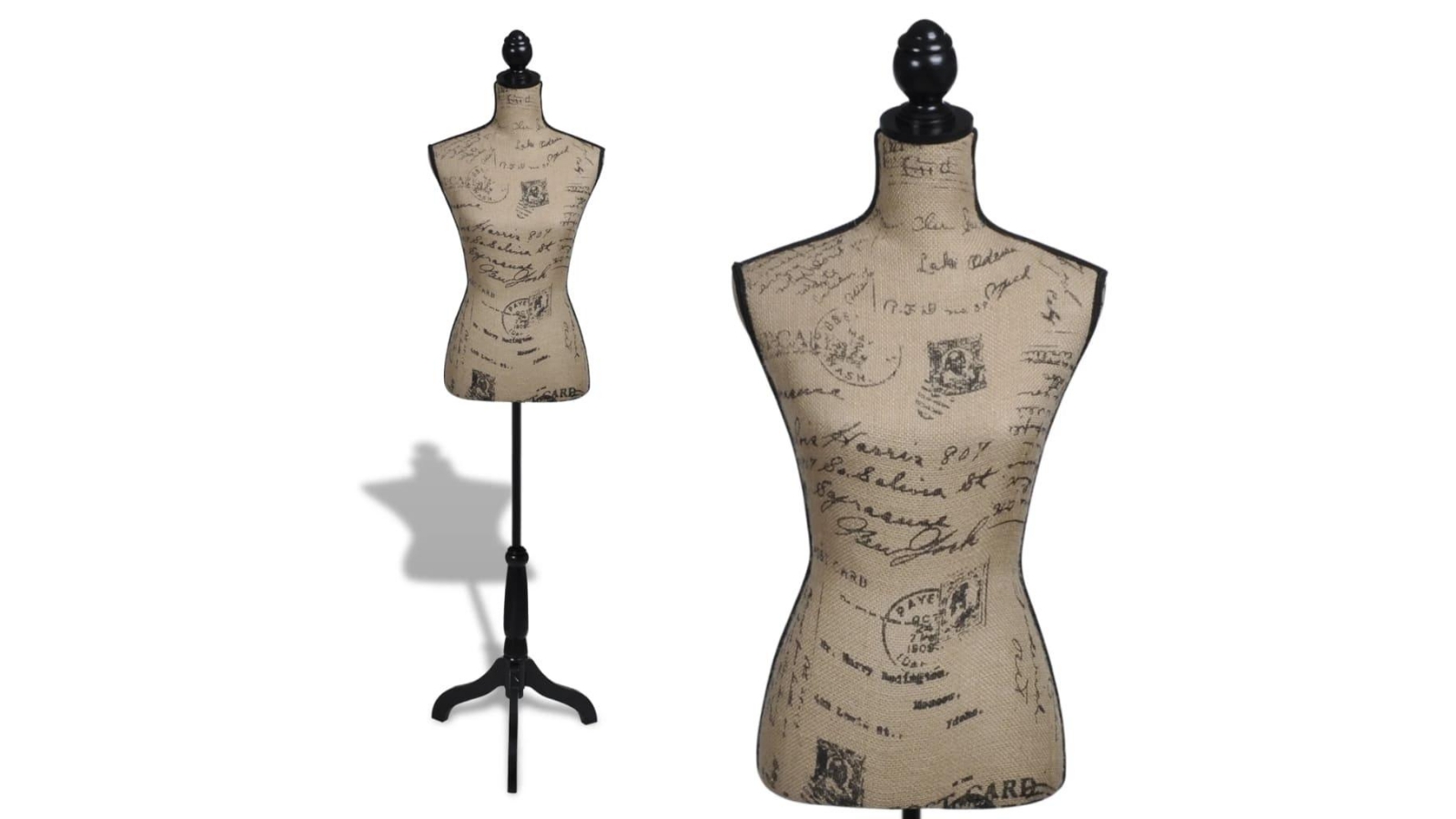 vidaXL Ladies Bust Display Mannequin - Brown/Black | Harvey Norman