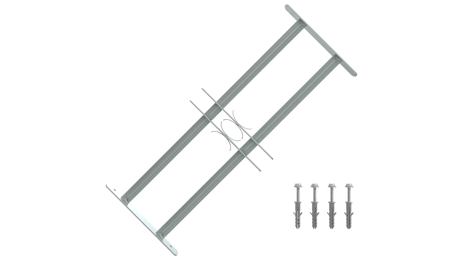 vidaXL 50-65cm Adjustable Security Grille for Window with 2 Crossbar ...
