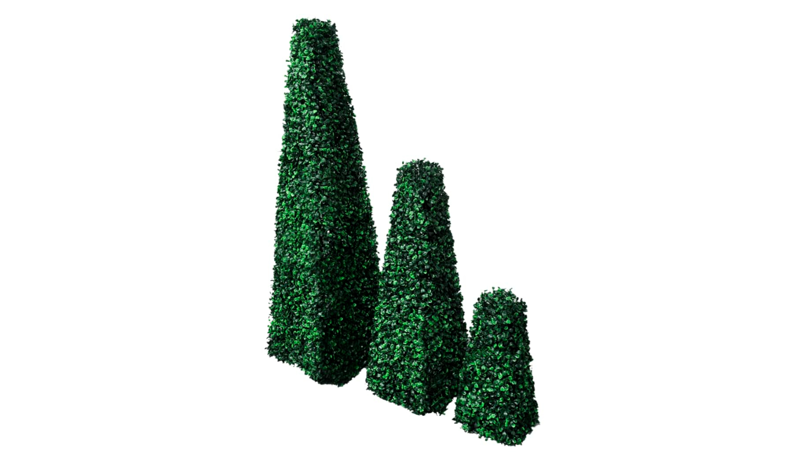vidaXL Set of 3 Artificial Boxwood Pyramid Topiary | Harvey Norman