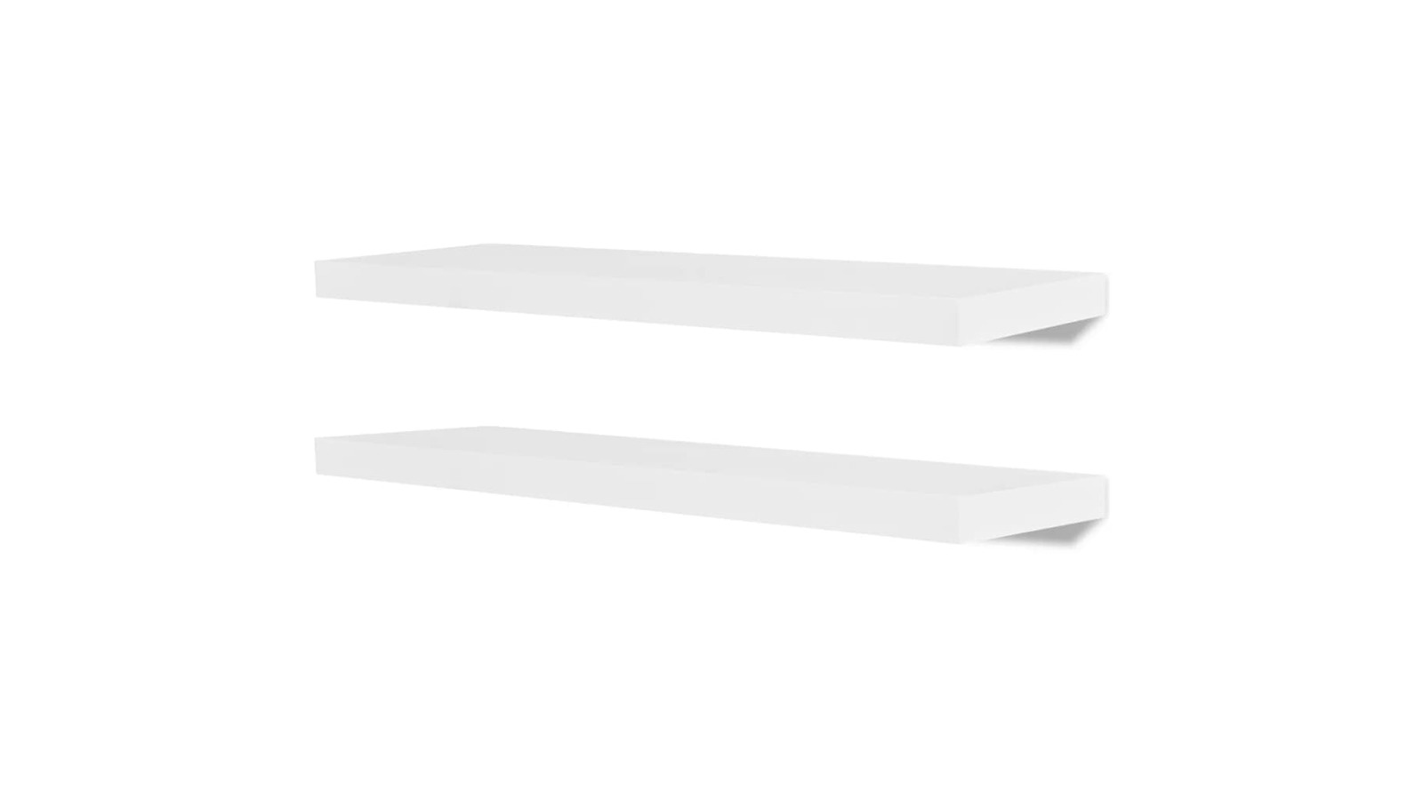 vidaXL 2 Piece White MDF Floating Wall Shelve - Book and DVD Storage ...