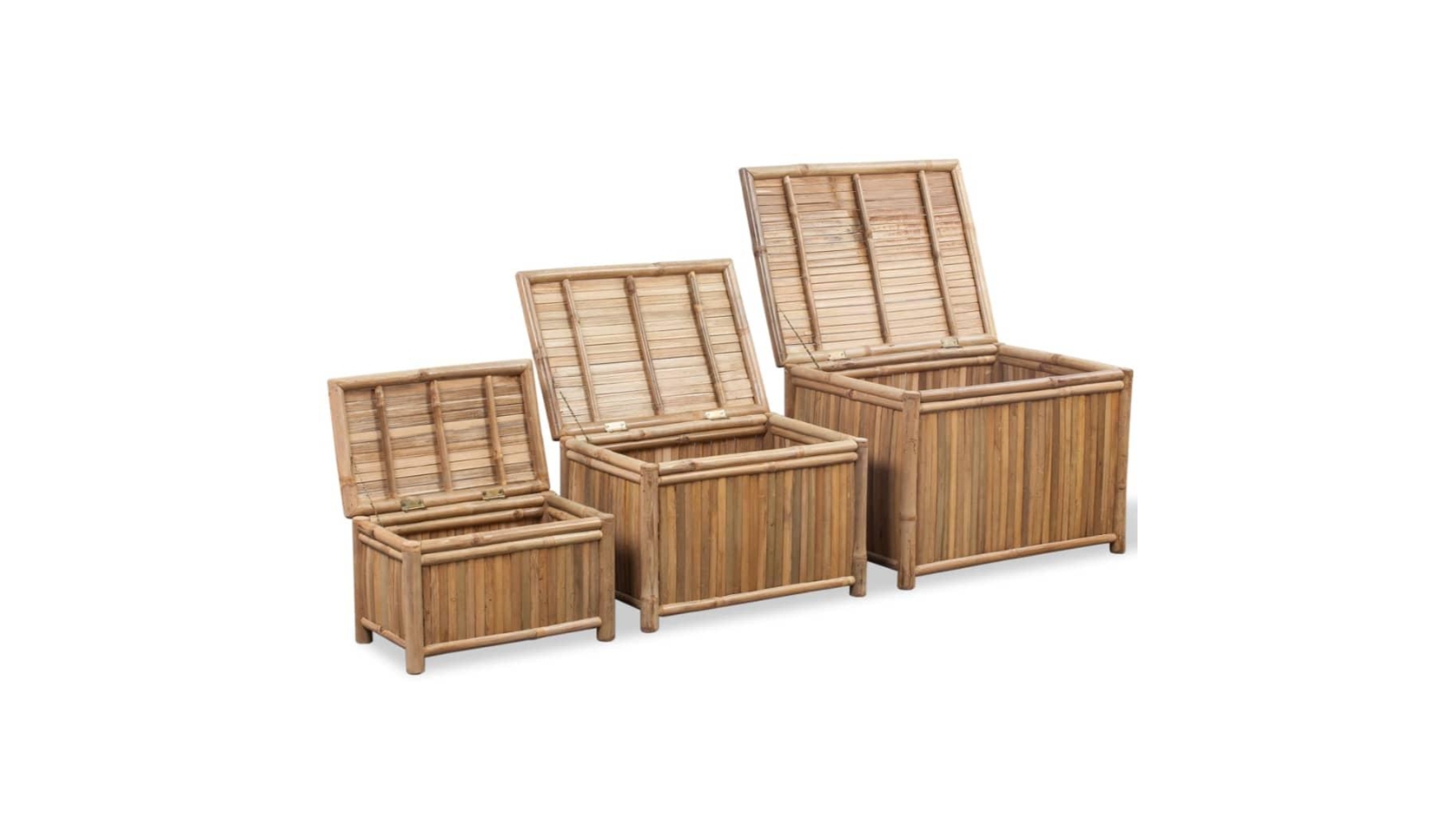 vidaXL Bamboo Storage Boxes - 3 Piece | Harvey Norman