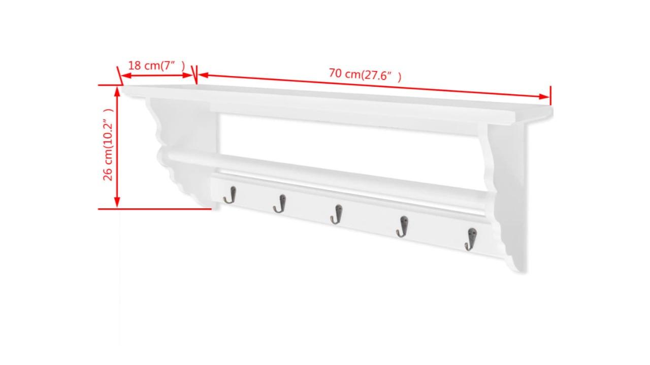 vidaXL White MDF Baroque Style Coat Rack | Harvey Norman