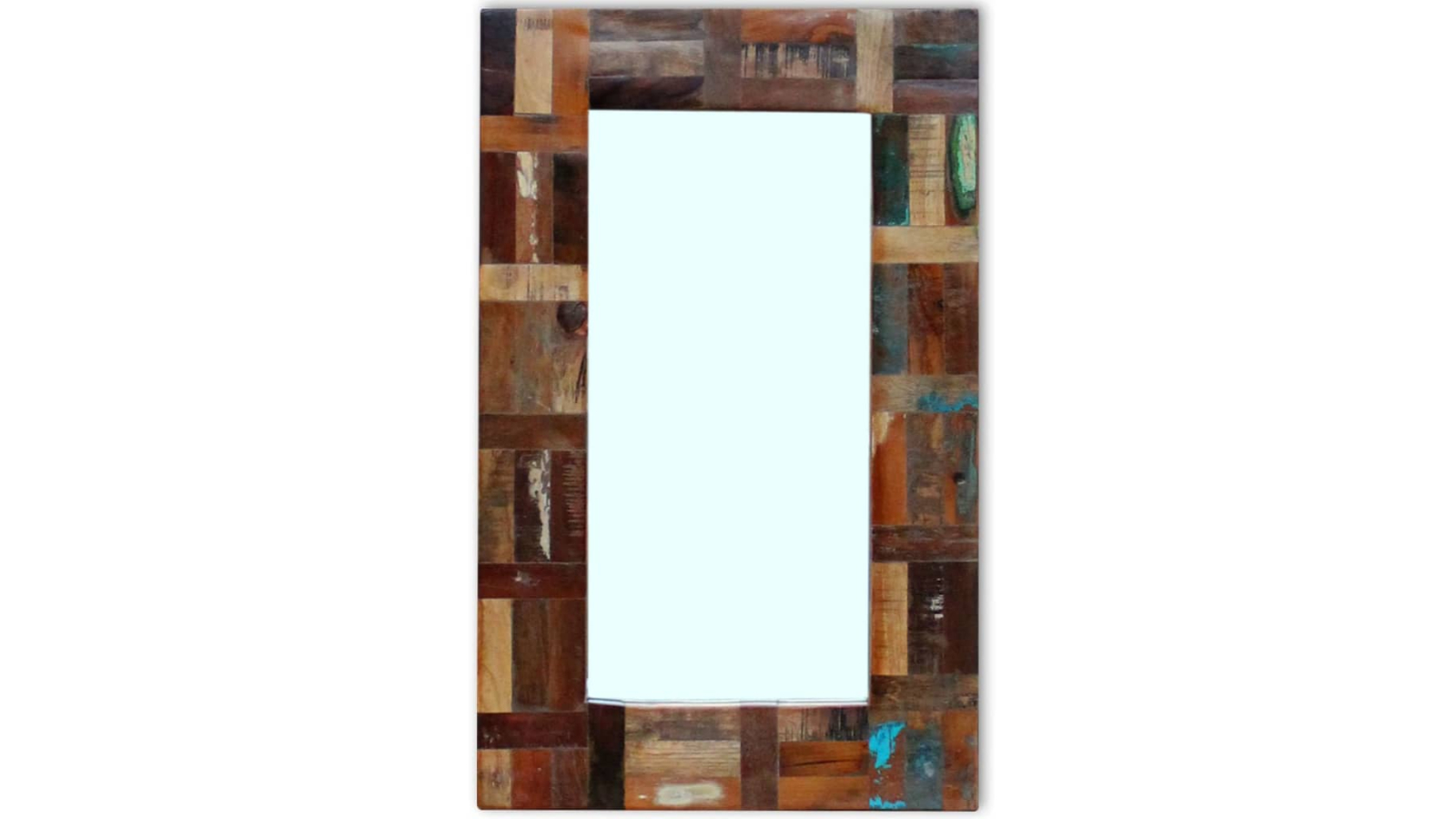 vidaXL Solid Reclaimed Wood 80 x 50cm Mirror | Harvey Norman