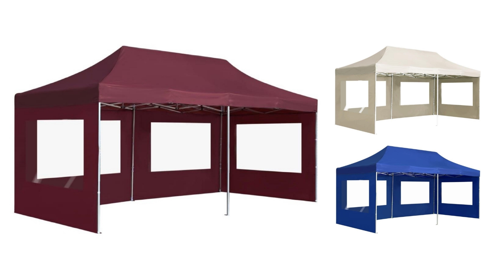 vidaXL Professional Folding Party Tent with Walls Aluminium 6x3 Metre ...