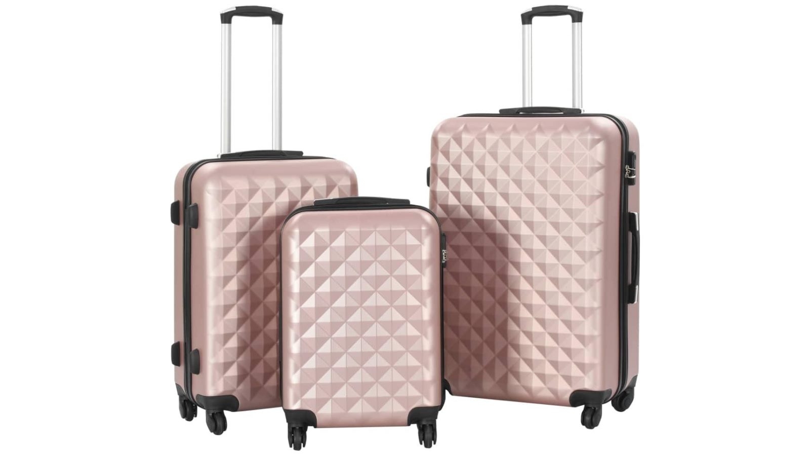 vidaXL 3-Piece Rose Gold ABS Hardcase Trolley Set | Harvey Norman