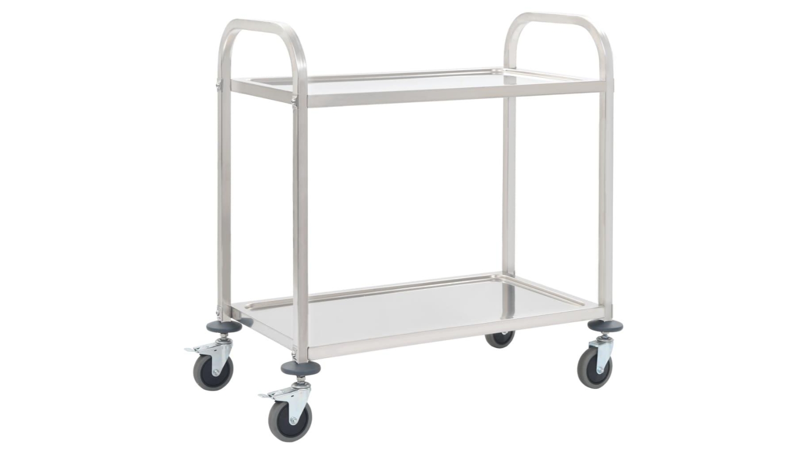 vidaXL 2-Tier Stainless Steel Kitchen Trolley - 95 x 45 x 83.5cm ...
