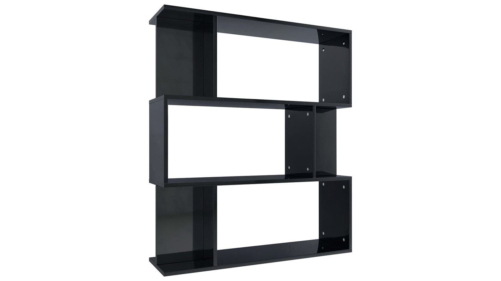 vidaXL High Gloss Black 80 x 24 x 96cm Book Cabinet/Room Divider ...