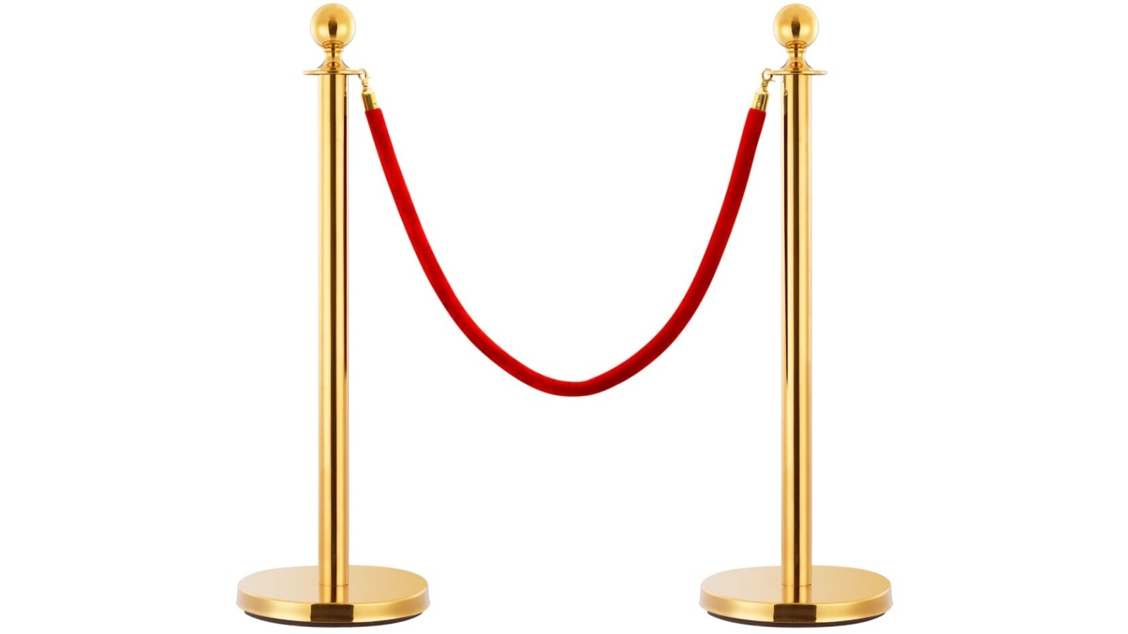 vidaXL 3 Piece Stainless Steel VIP Queue Barrier Set - Gold | Harvey Norman