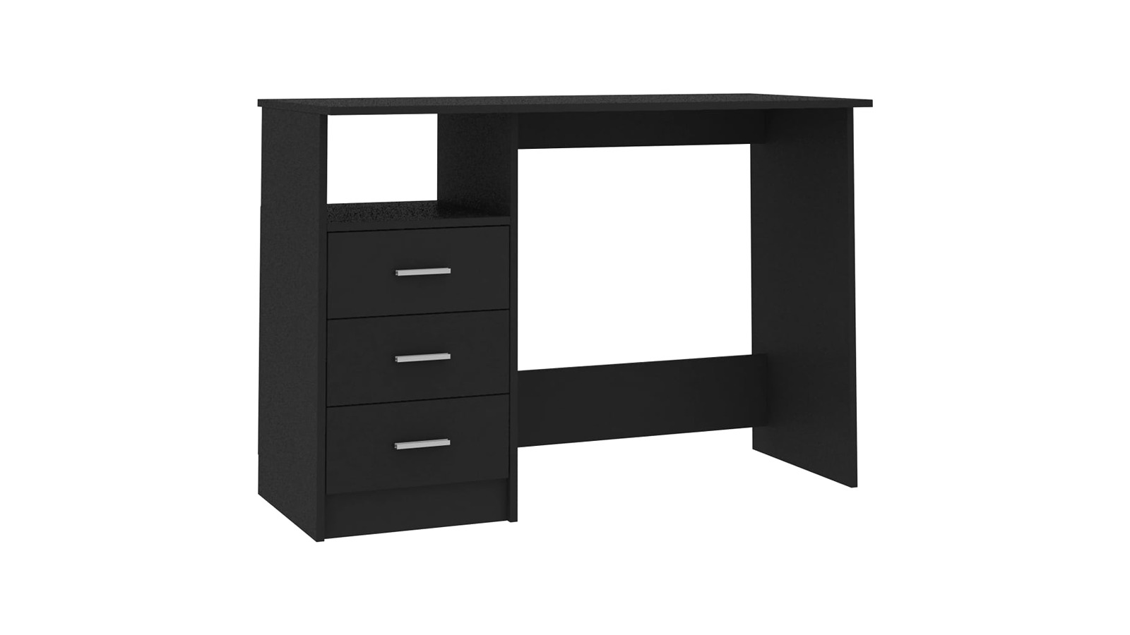 vidaXL Black Engineered Wood 110 x 50 x 76cm Desk with Drawer | Harvey ...